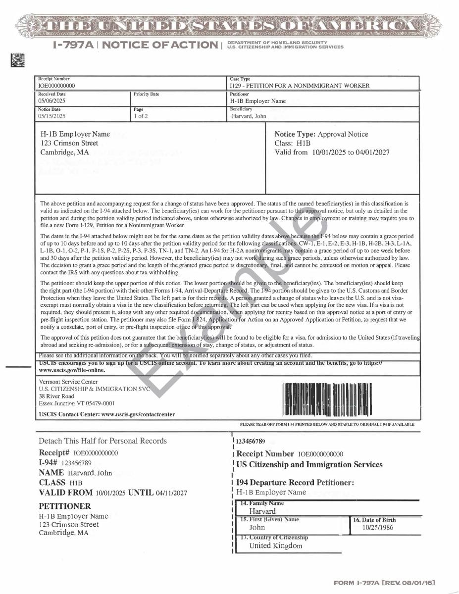 Transitioning to H-1B Status | Harvard International Office